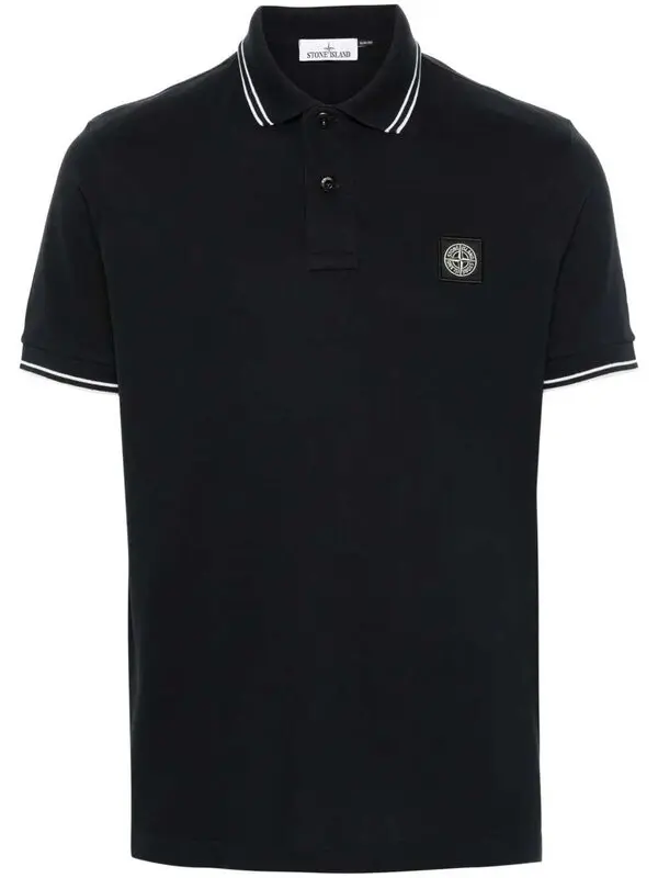 Stone Island Compass Patch Polo Shirt - Blue
