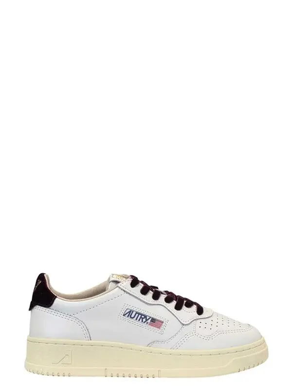 AUTRY Medalist Low Wom Vz01 Leather/velvet/logo /fig - White