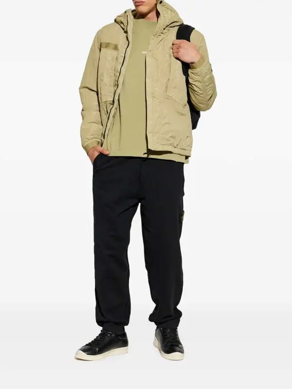 Stone Island Hooded Jacket With Brand Logo Patch