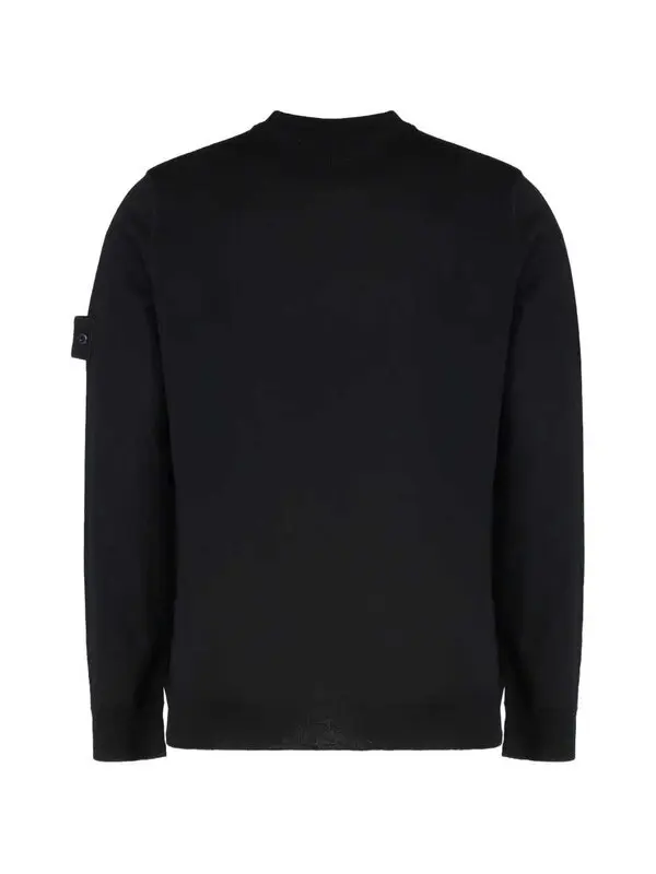 Stone Island Virgin Wool Sweater With Logo Patch