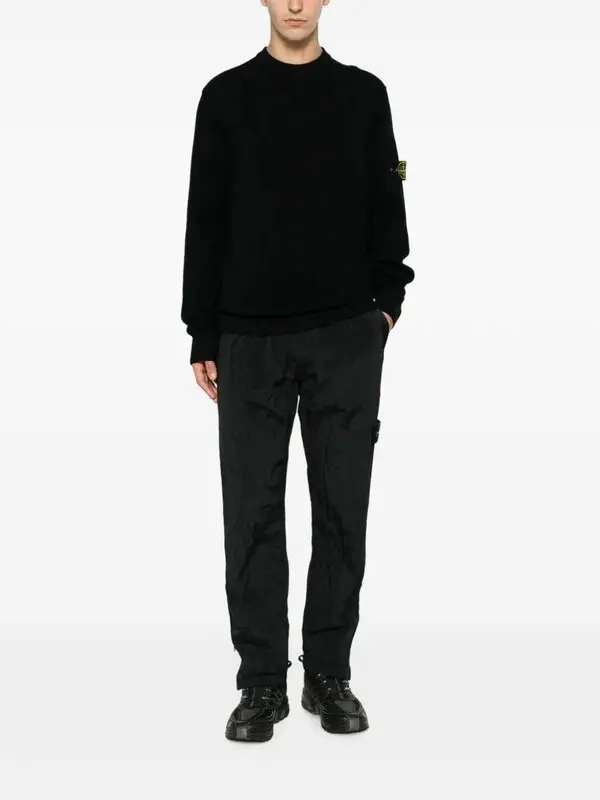 Stone Island Ribbed-trim Sweater With Logo Patch