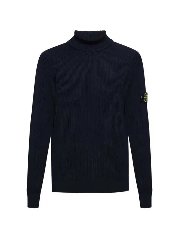 Stone Island Ribbed High-neck Sweater - Blue