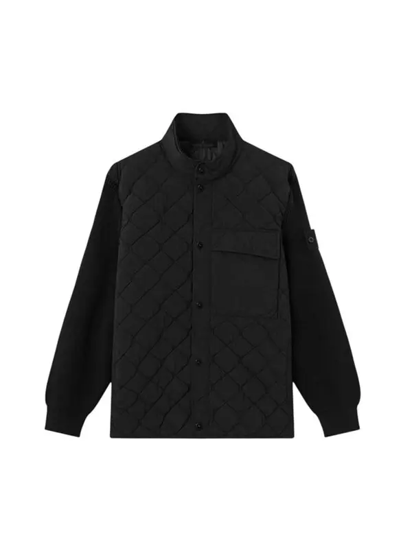 Stone Island Quilted Jacket With Printed Inserts