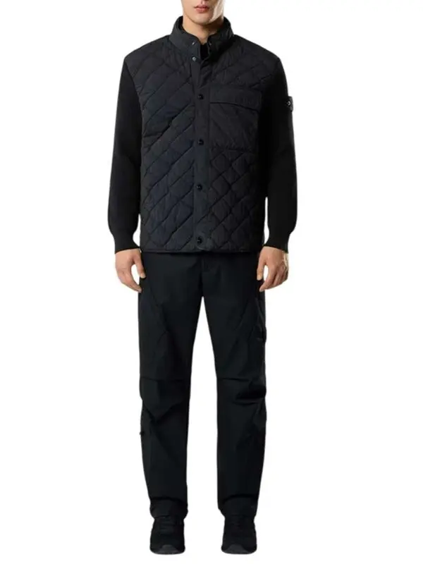 Stone Island Quilted Jacket With Printed Inserts