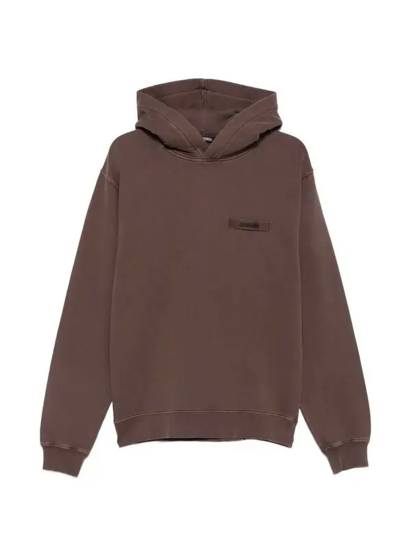 Stone Island Logo Patch Hoodie - Brown