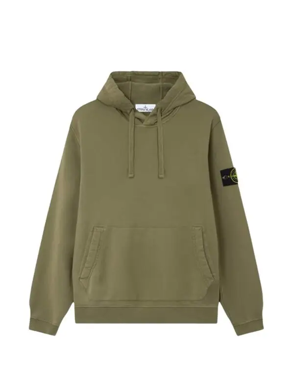Stone Island Logo-patch Hoodie - Green