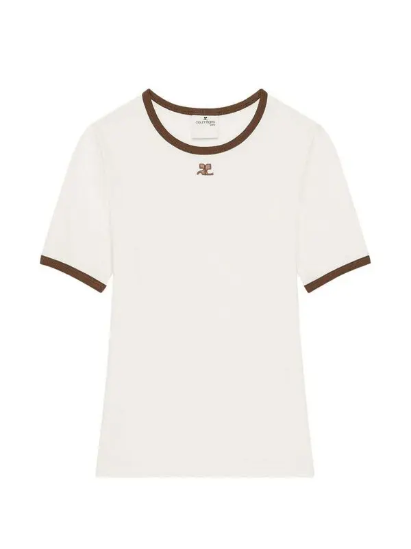 COURREGES T-shirt With Contrasting Trim