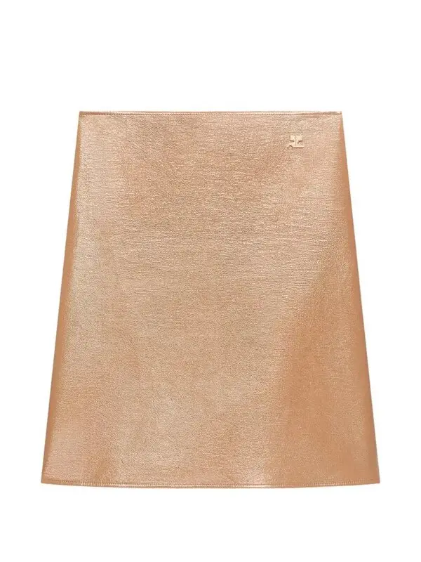 COURREGES Flared Vinyl Skirt - Brown
