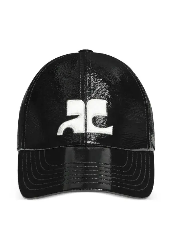 COURREGES Cap With Vinyl Ac Logo - Black