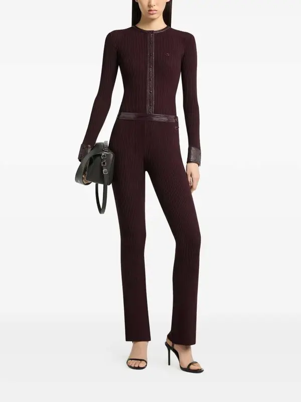 COURREGES Ribbed Cardigan With Vinyl Trim