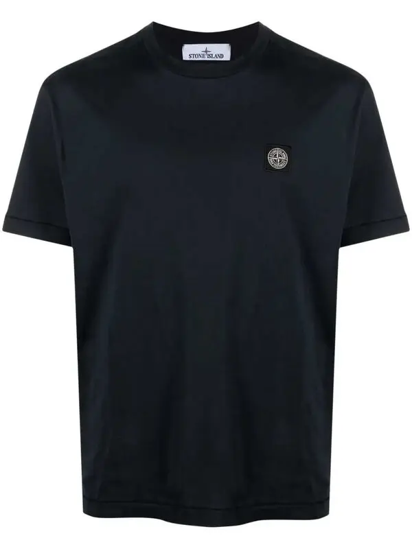 Stone Island T-shirt With Logo Appliqu - Blue