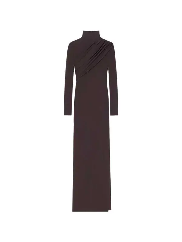 COURREGES Long Jersey Dress With Cable-knit Details - Red