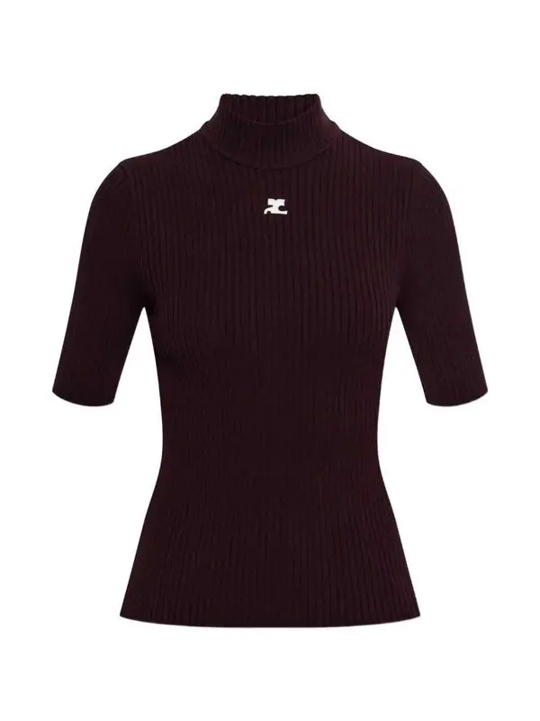 COURREGES Short-sleeved Ribbed Sweater