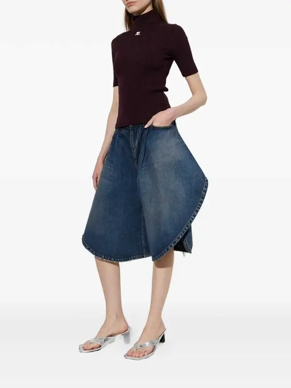 COURREGES Short-sleeved Ribbed Sweater