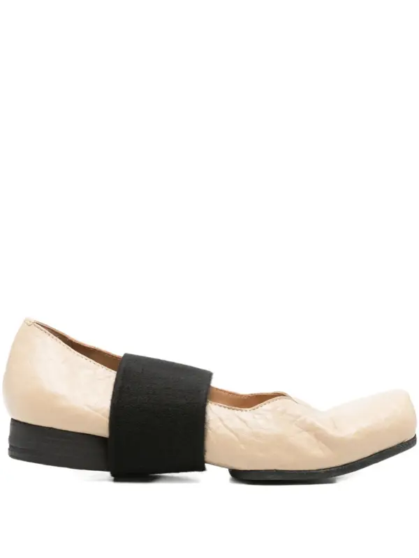 UMA WANG Ballet Flats With Elastic Band - White