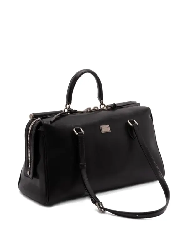 Dolce & Gabbana Leather Travel Bag - Black