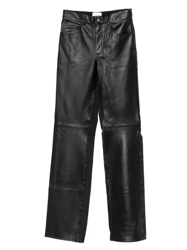 HAIKURE Leather-panelled Trousers - Black