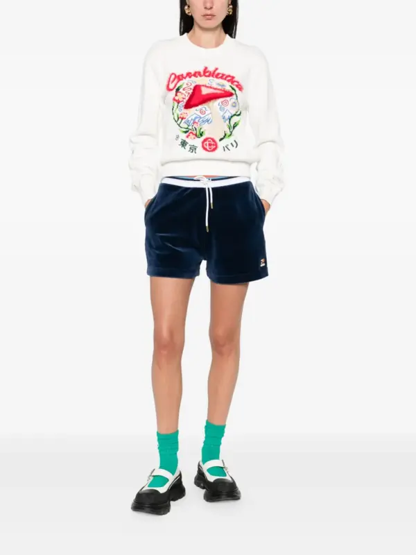Casablanca Crewneck Sweater With Mushroom Embroidery - Multi