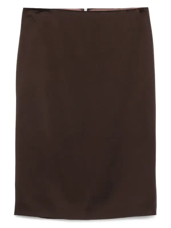 TOM FORD Silk Pencil Skirt - Brown