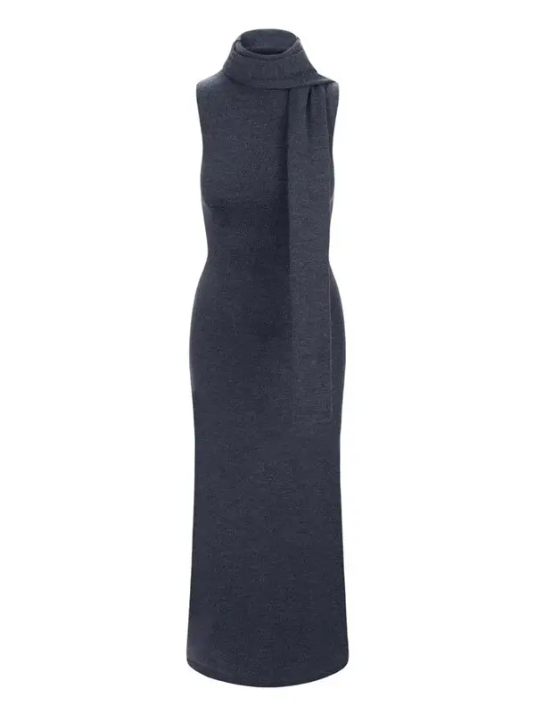 Staud Canal Midi Dress In Charcoal - Grey