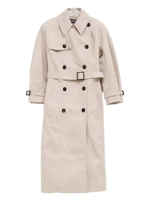 Jacquemus Double-breasted Trench Coat With Belt - White
