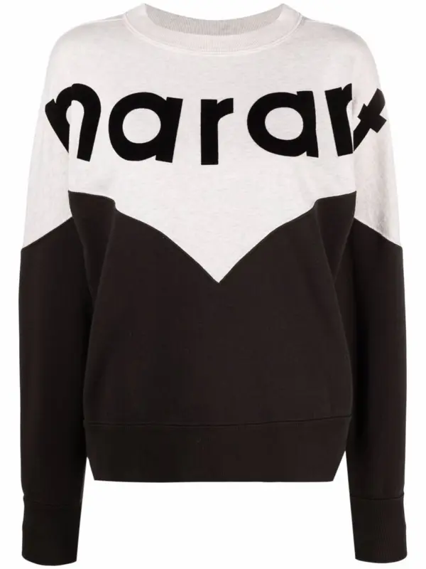 MARANT ETOILE Two-tone Crewneck Sweatshirt - Black