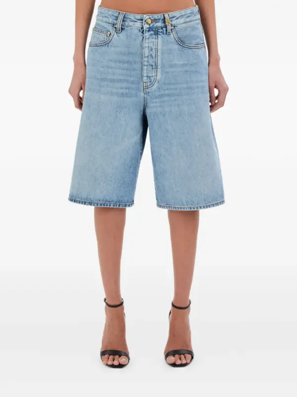 Amiri Knee-length Denim Shorts - Blue