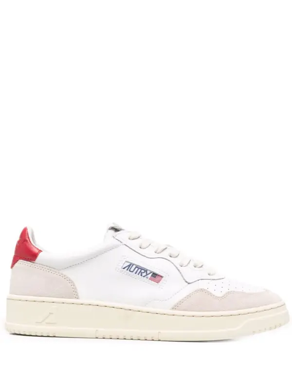 AUTRY Medalist Low Ls43 Leather/suede /red - White