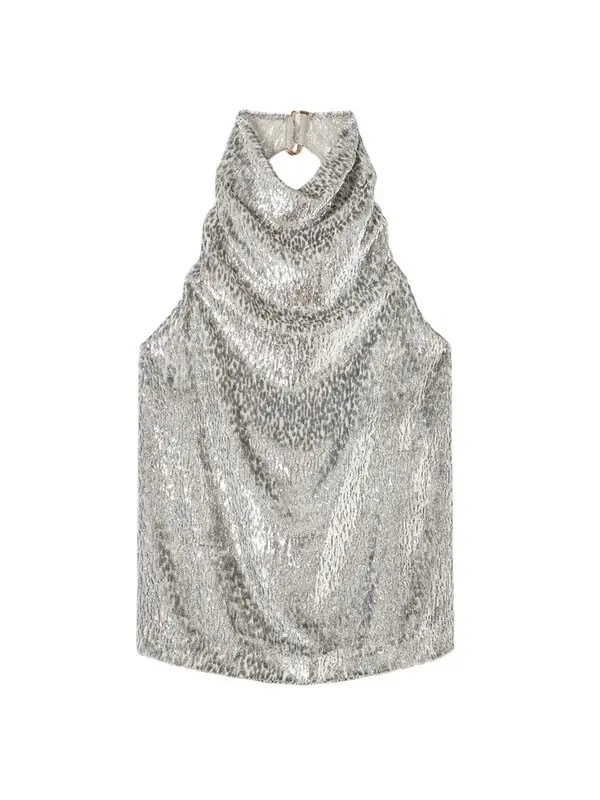 Stella McCartney Velvet Halterneck Top - Metallic