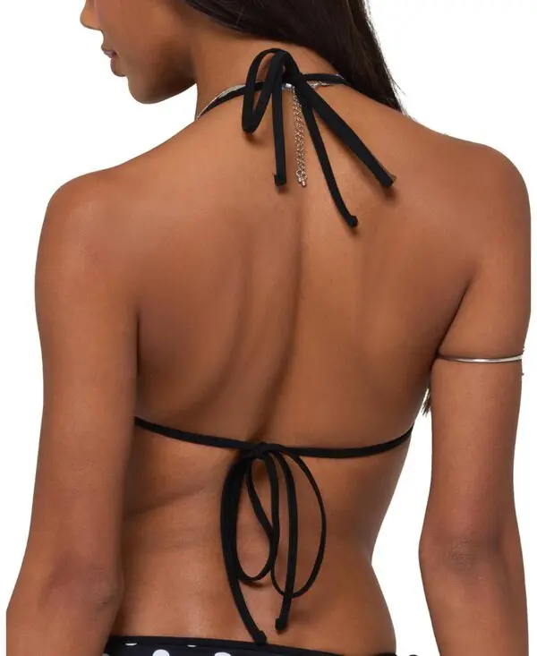 EDIKTED Tora Reversible Polka Dot Triangle Bikini Top