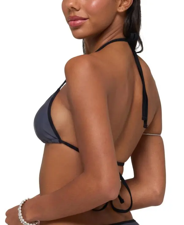 EDIKTED Kenni Ring Contrast Triangle Bikini Top
