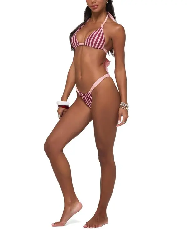 EDIKTED Esmer Contrast Striped Bikini Bottom