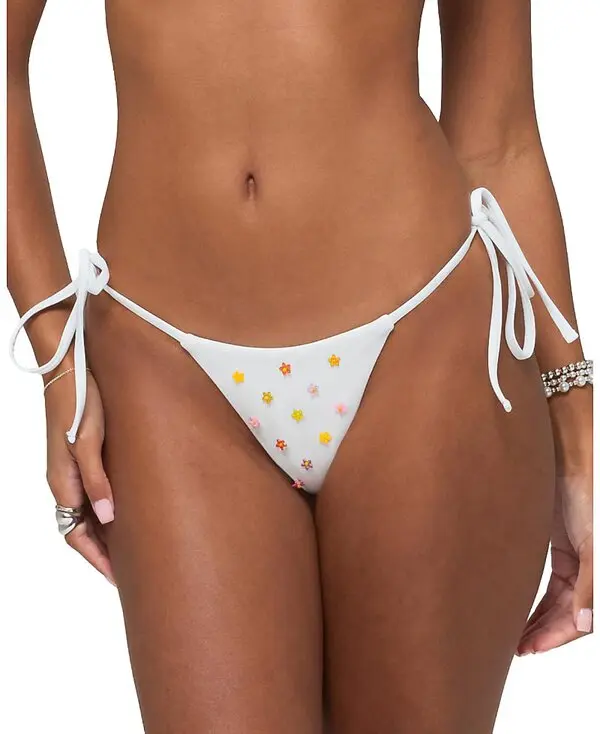 EDIKTED Luz Beaded String Bikini Bottom