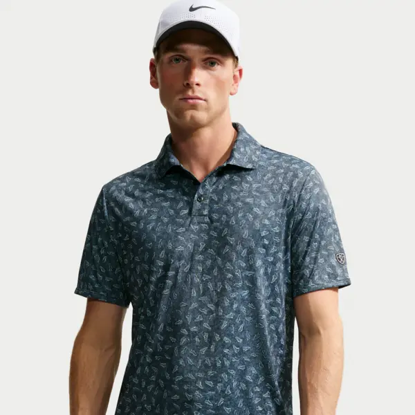 Nike Par Dri-fit Grass Print Golf Polo - Black