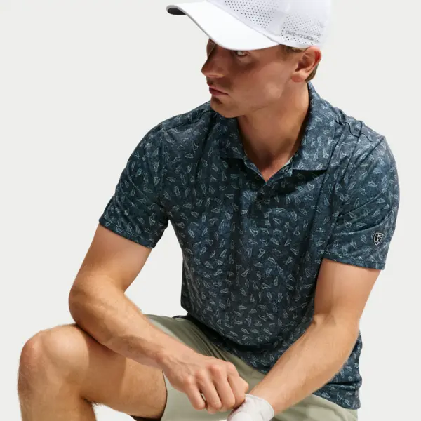 Nike Par Dri-fit Grass Print Golf Polo