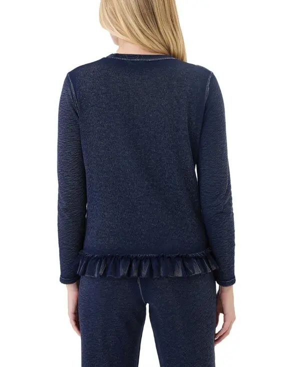 Goldie LeWinter Denim Wash Ruffle Sweatshirt