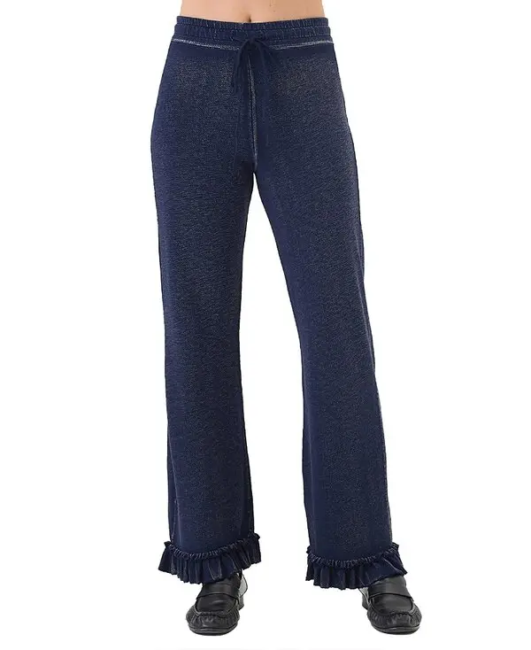 Goldie LeWinter Denim Wash Ruffle Pant - Navy
