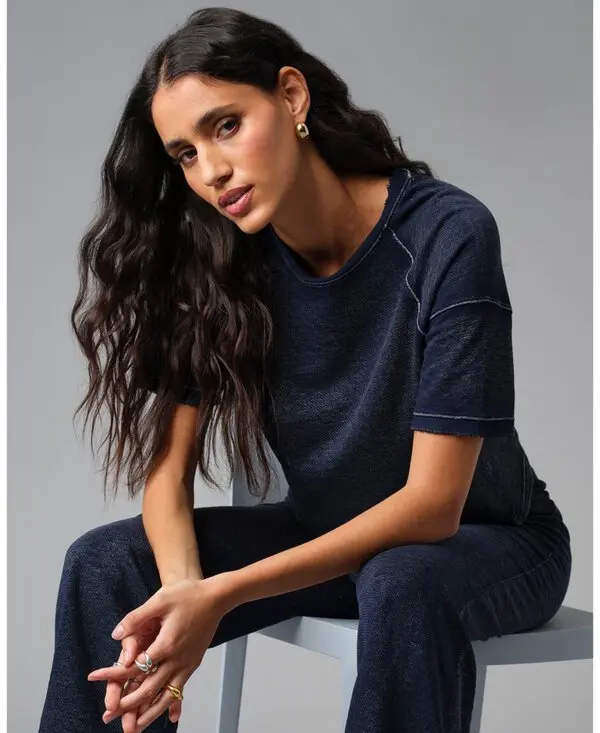 Goldie LeWinter Denim Wash Raglan Top