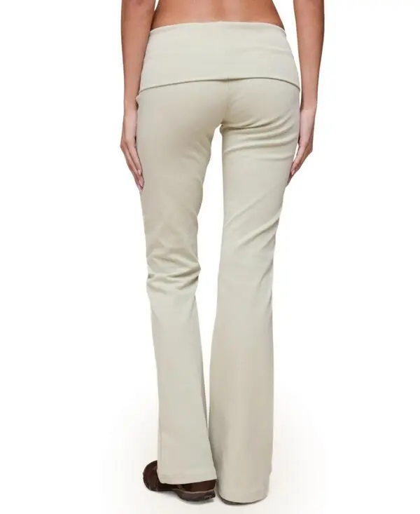 EDIKTED Ivanne Foldover Flared Pants - Sage