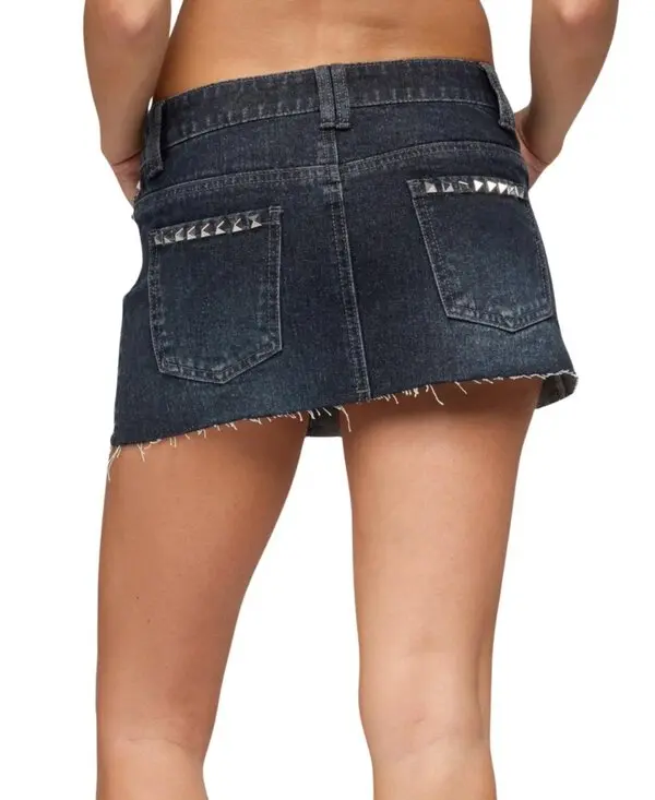 EDIKTED Nicole Studded Denim Mini Skirt
