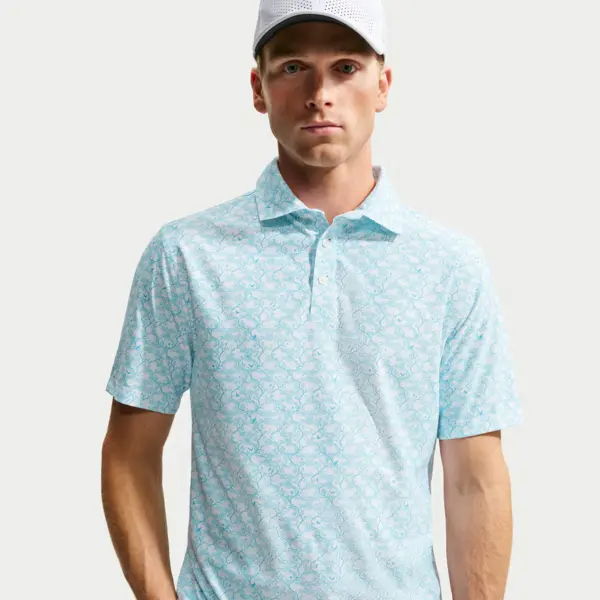 Nike Tailored Performance Microprint Golf Polo - Blue