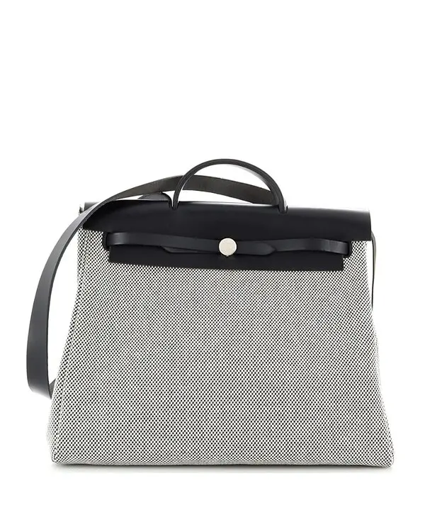 Hermès 39 Herbag Zip Criss Viking Toile And Leather - Black