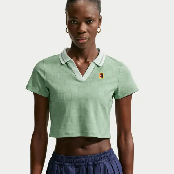 Nike Court Court Collection Dri-fit Cropped Tennis Polo - Green