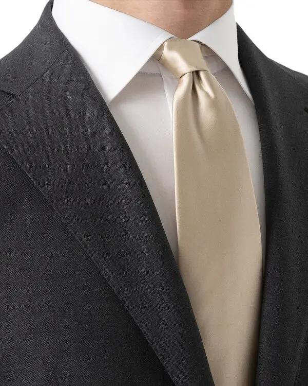 Eton Solid Satin Silk Tie - Champagne