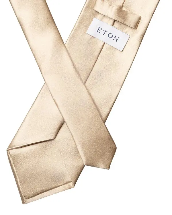 Eton Solid Satin Silk Tie - Champagne