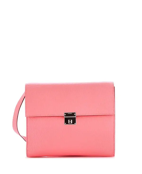 Hermès 16 Clic Wallet On Strap Chevre Mysore - Pink