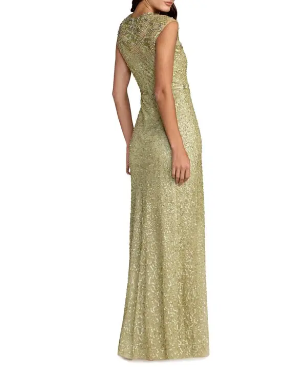 Mac Duggal Embellished High Neck Cap Sleeve Gown