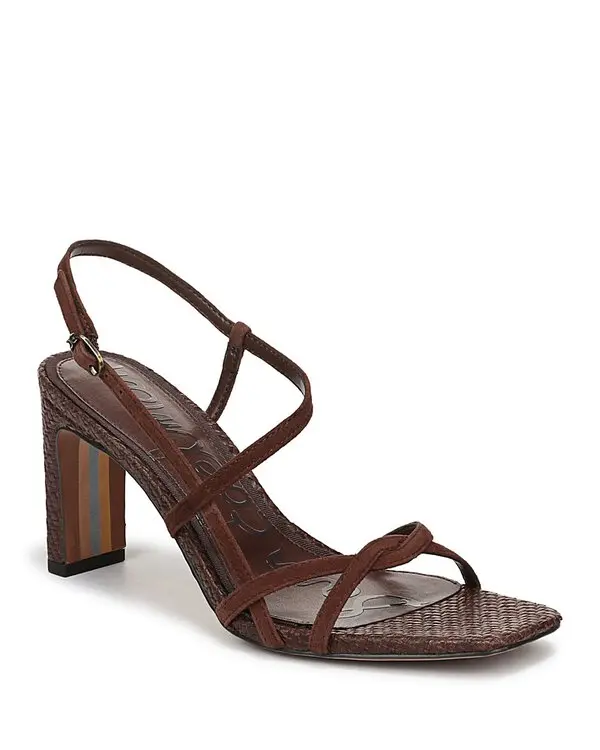 Sam Edelman Elissa Leather Block Heel Sandals - Ande Brown