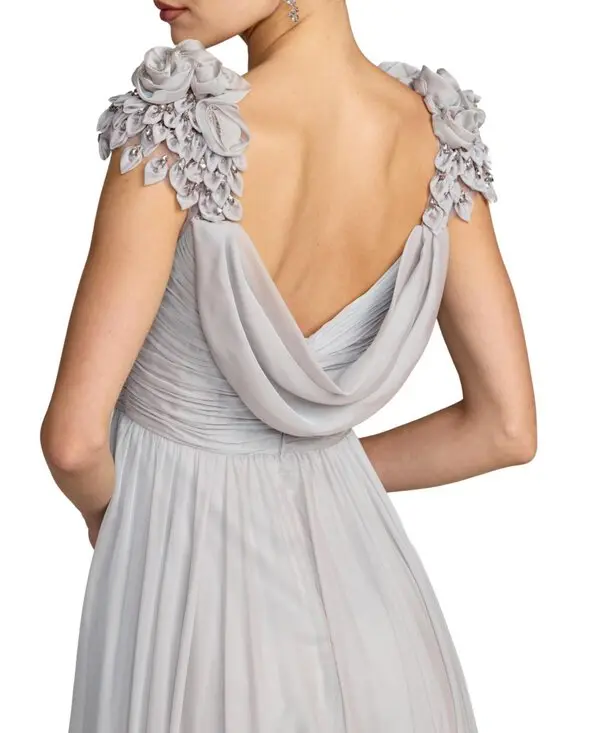 Mac Duggal Chiffon Embellished Cap Sleeve Gown