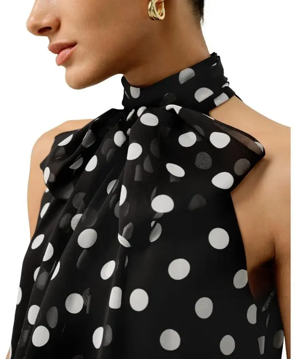 Lilysilk Polka Dot Halter Neck Silk Georgette Blouse